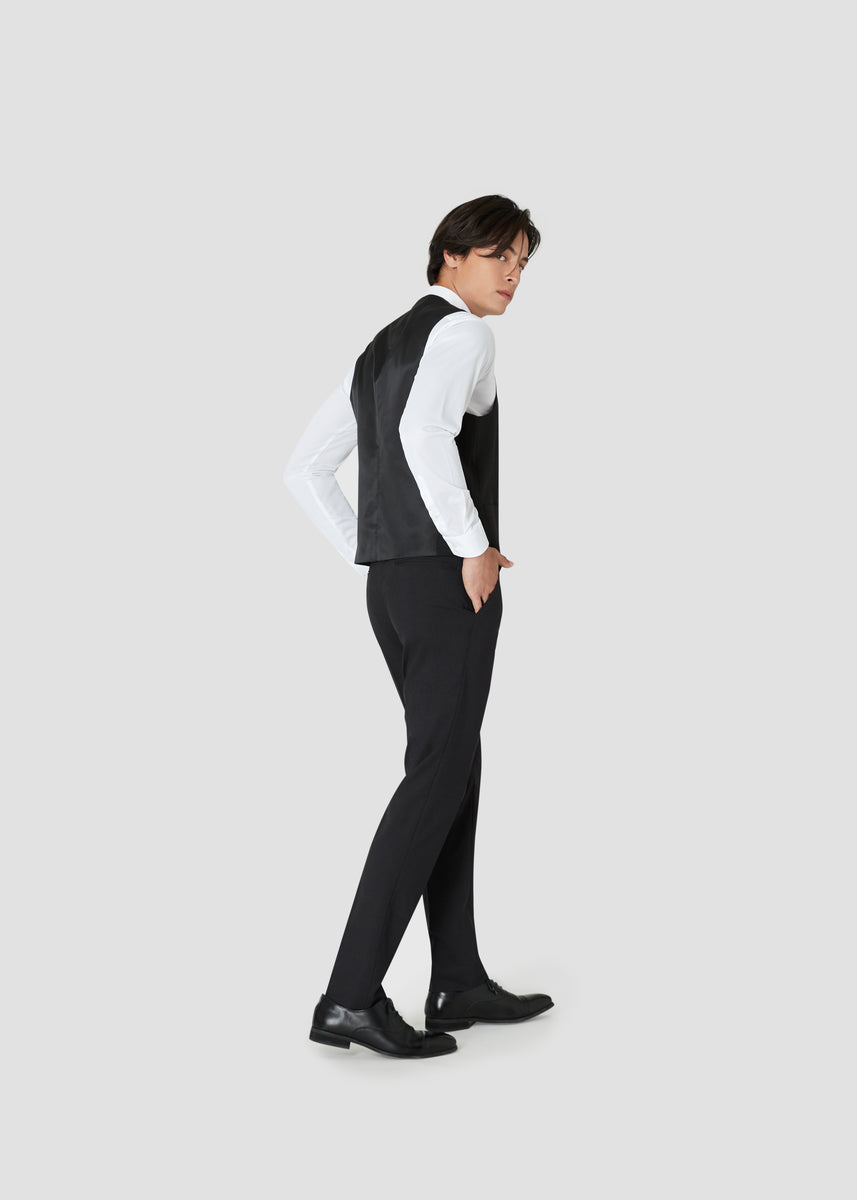 Plain Vest (Black) – SUIT SELECT THAILAND